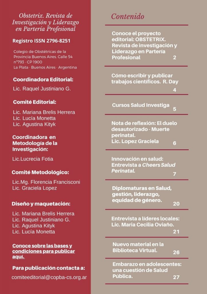 OBSTETRIX: La primera revista en Partería Profesional en Argentina y ...